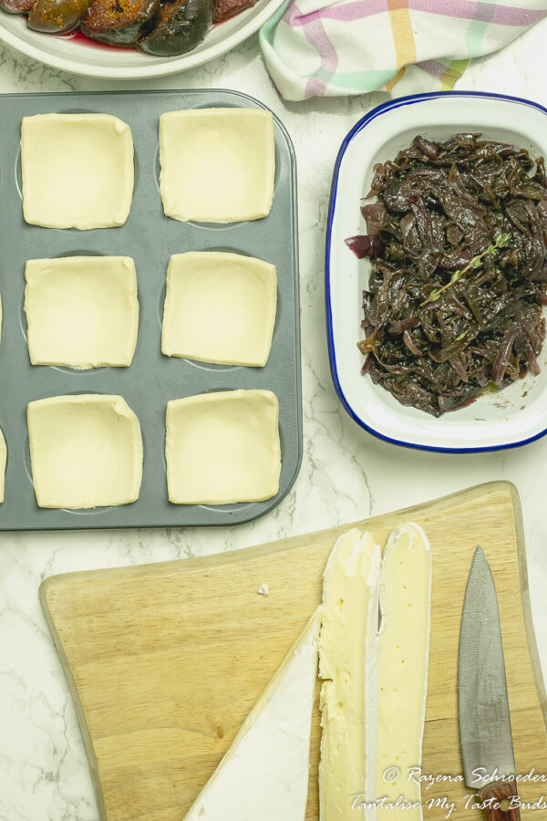 Caramelised Onion, Fig And Brie Tart Appetizer - Tantalise My Taste Buds